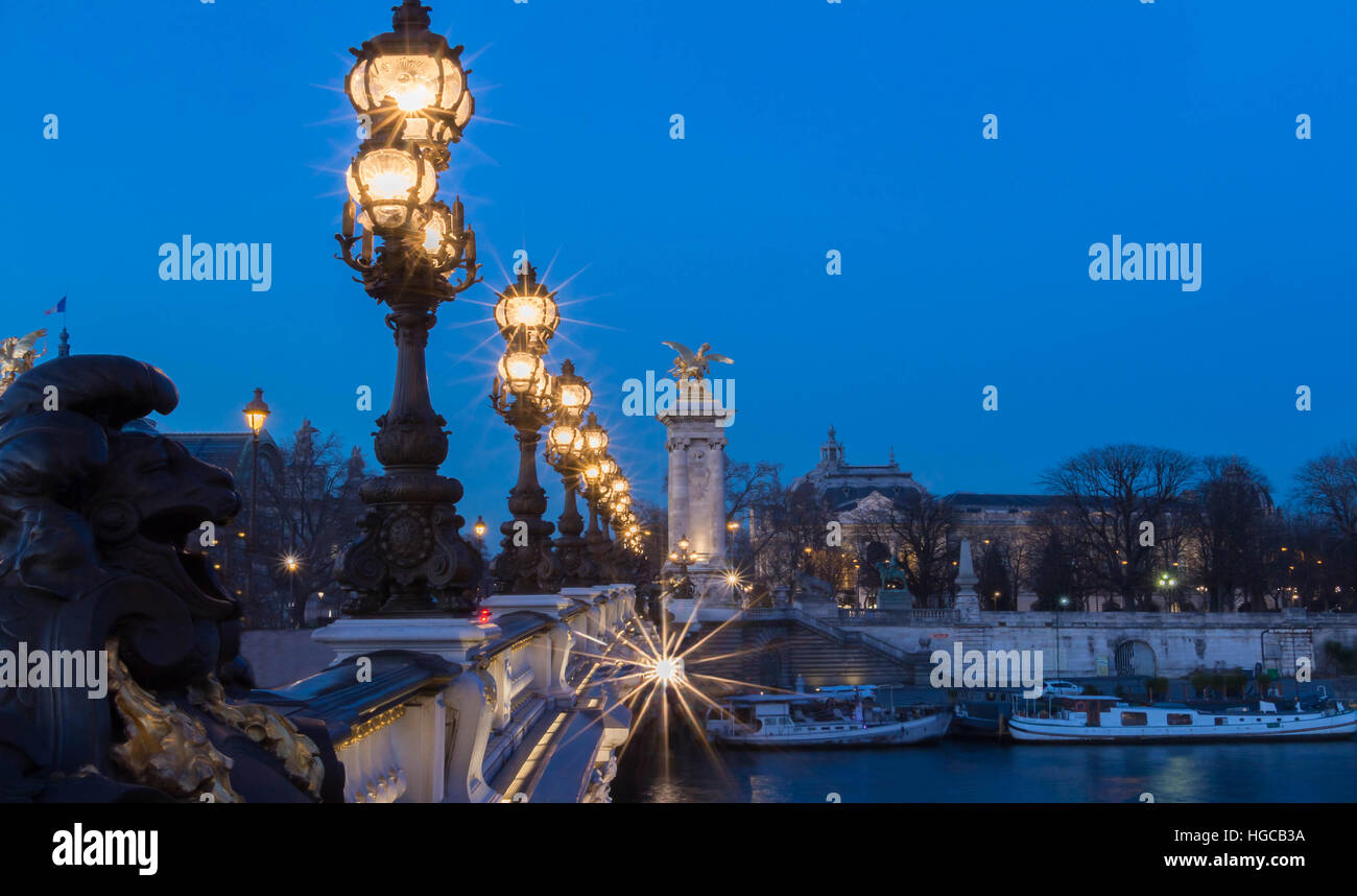 The bridge Alexandre III is a deck arch bridge that spans the Seine in ...