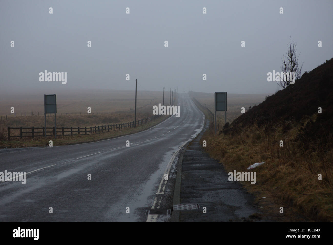 Difficult driving conditions, West Pennine Moors Stock Photo - Alamy