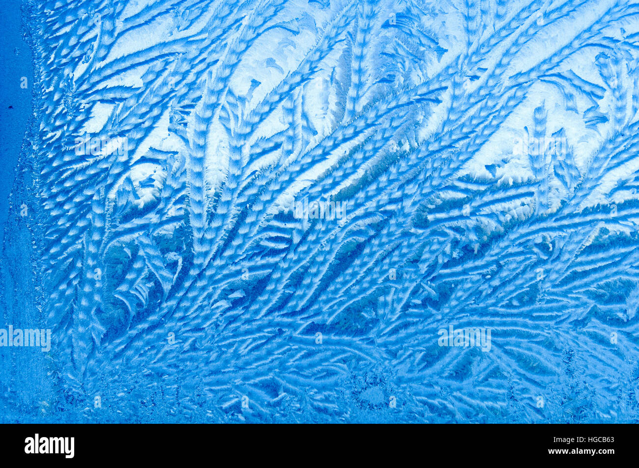 Ice crystals on frosty window glass Stock Photo - Alamy