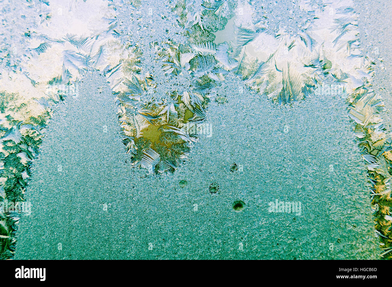 Ice crystals on frosty window glass Stock Photo - Alamy