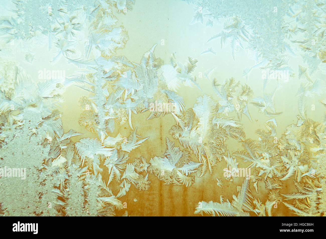 Ice crystals on frosty window glass Stock Photo - Alamy