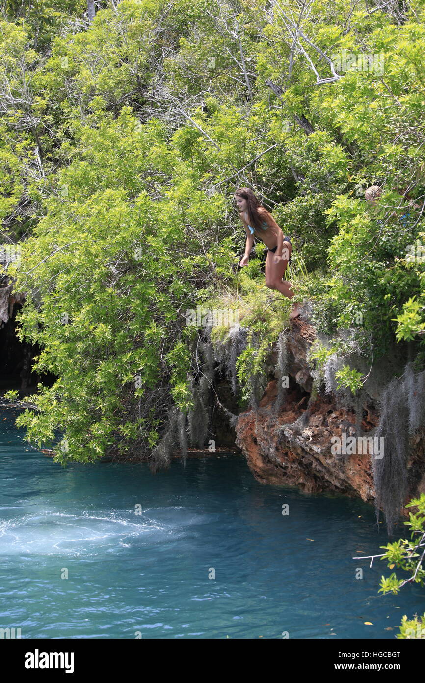 Blue lagoon cliff jump hi-res stock photography and images - Alamy