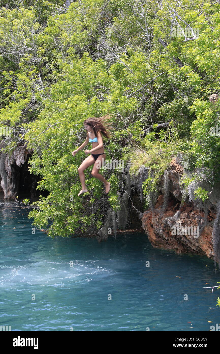 Blue lagoon cliff jump hi-res stock photography and images - Alamy