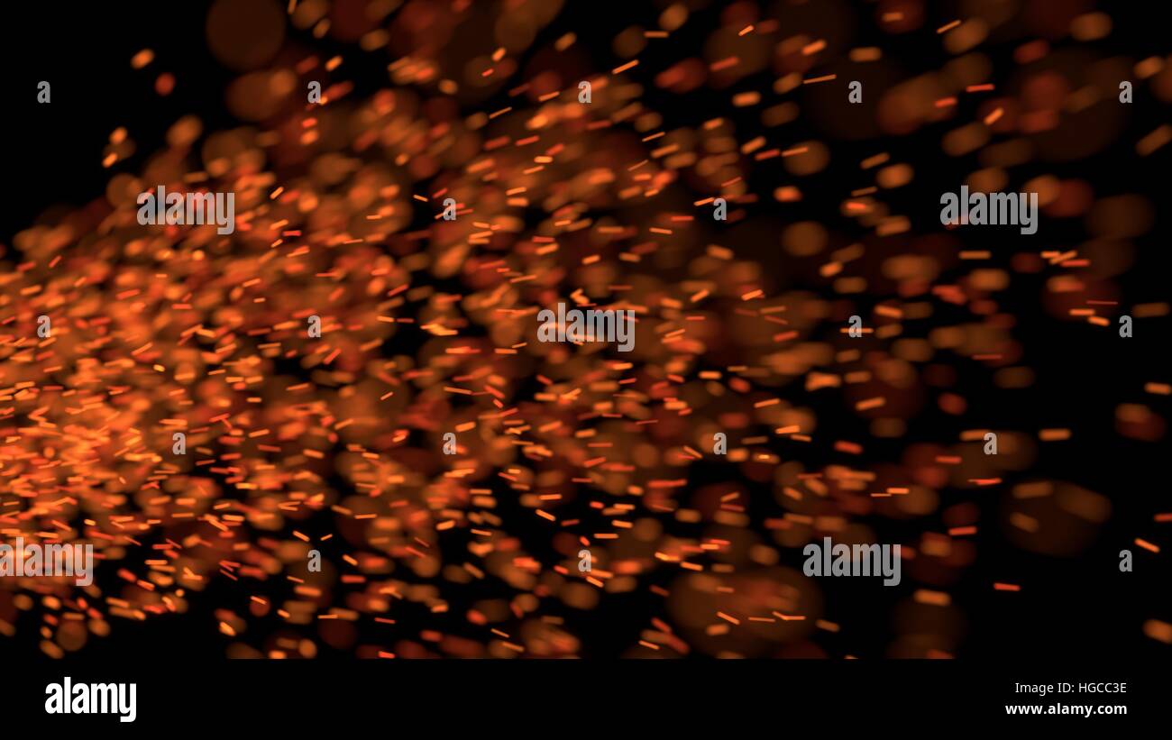 Sparks Flying on Black Background Stock Photo - Alamy