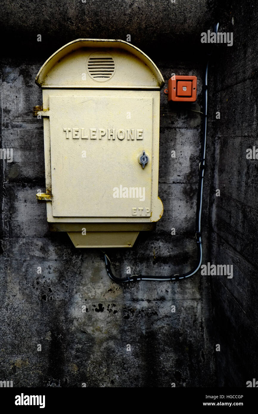 Telephone box with lock - for personel use only Stock Photo - Alamy
