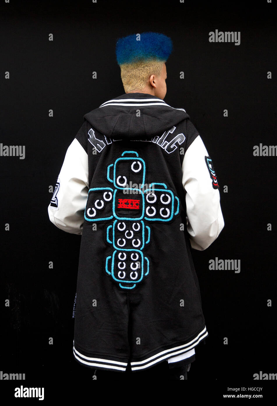 Music producer NK-OK, 18, from northwest London, wears a coat by KTZ ...