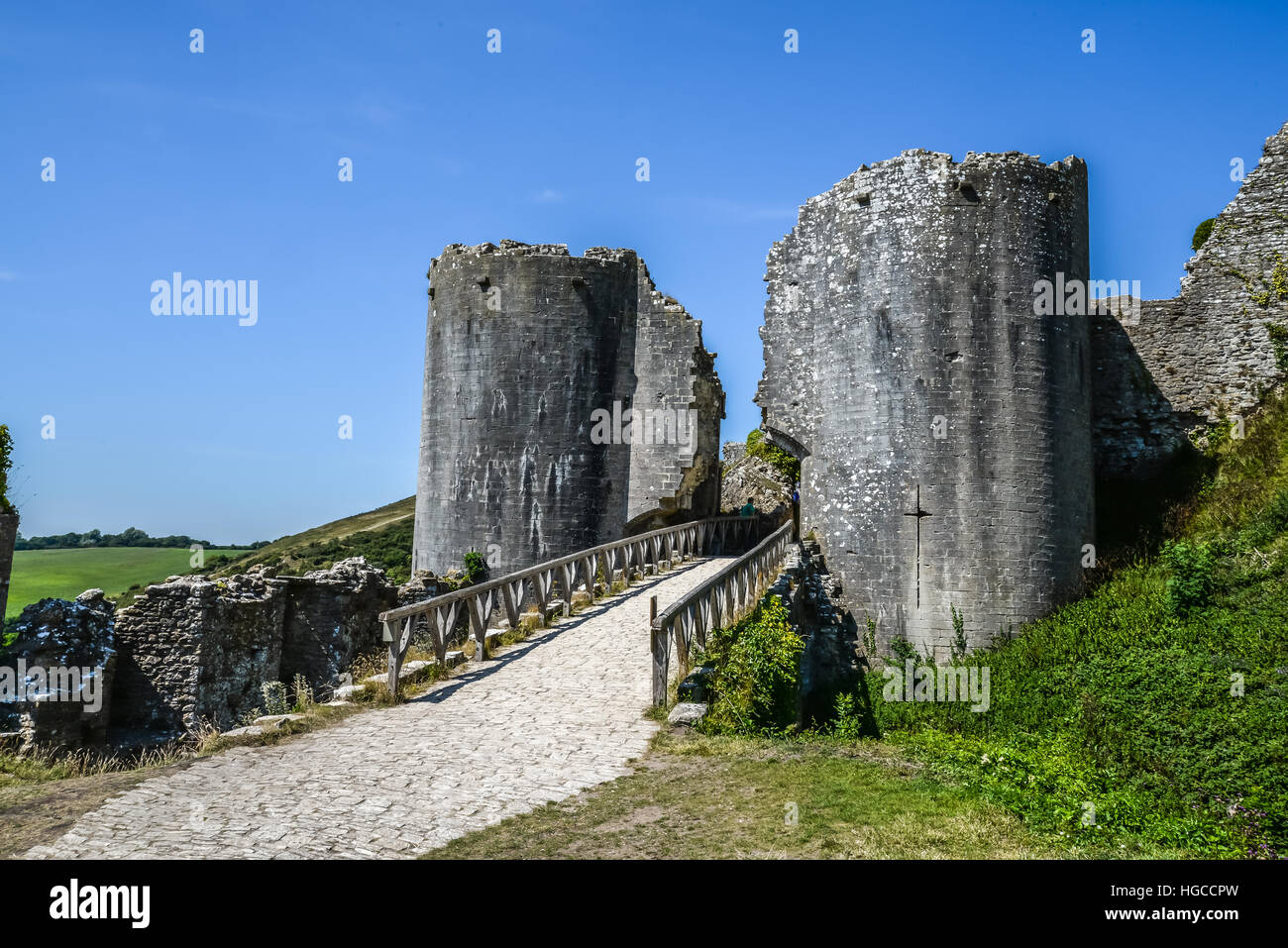 Ruins medieval corfe castle on hi-res stock photography and images - Alamy