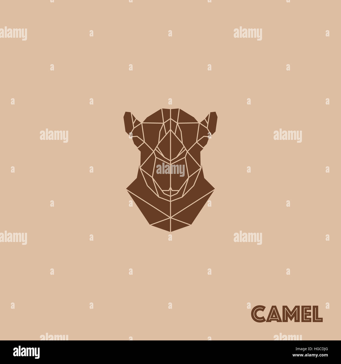 Abstract triangle geometric camel isolated on brown background for use ...