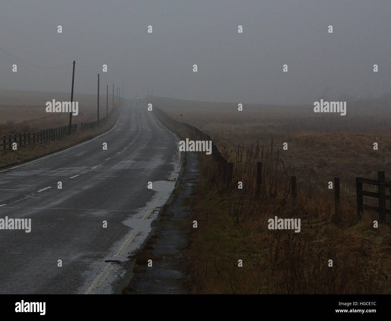 Difficult driving conditions, West Pennine Moors Stock Photo - Alamy