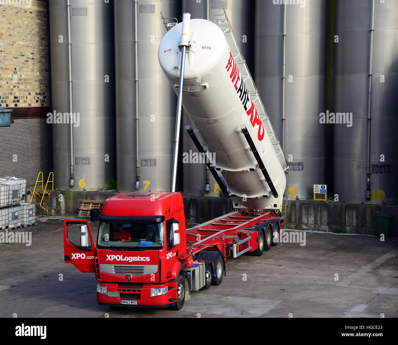 Renault tanker loading at a chemical plant Stock Photo - Alamy