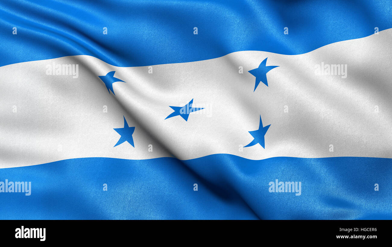 Beautiful 3D illustration of the Honduran flag waving in the wind Stock ...