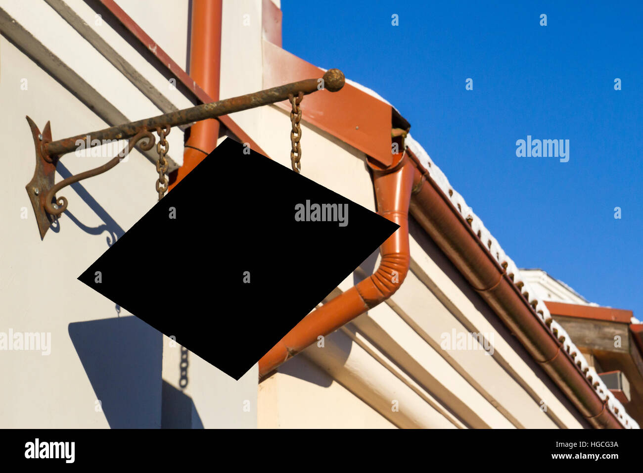 Black signboard on wall hi-res stock photography and images - Alamy