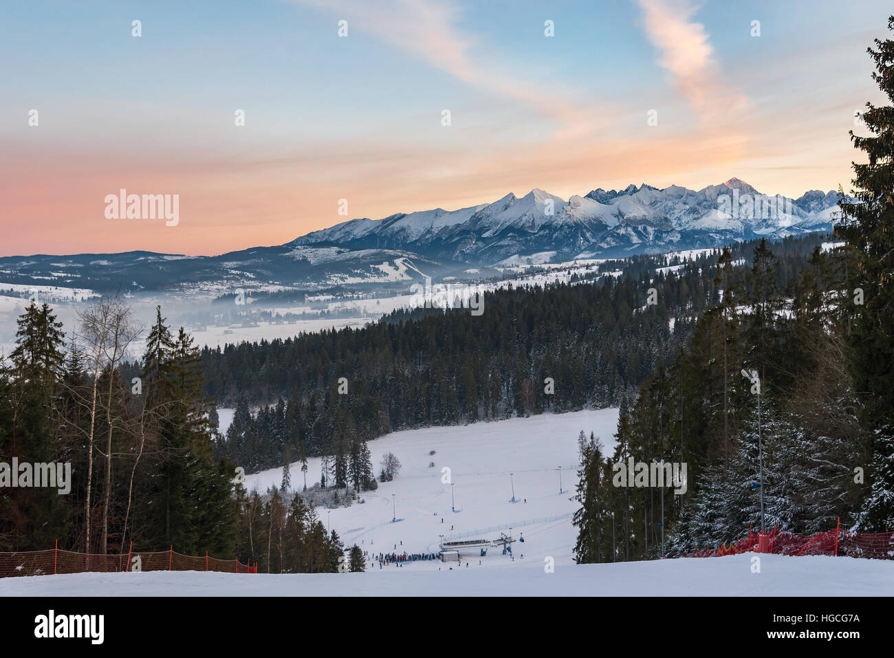 Winter landscape of High Tatra Mountains on the Slovak-Polish border ...