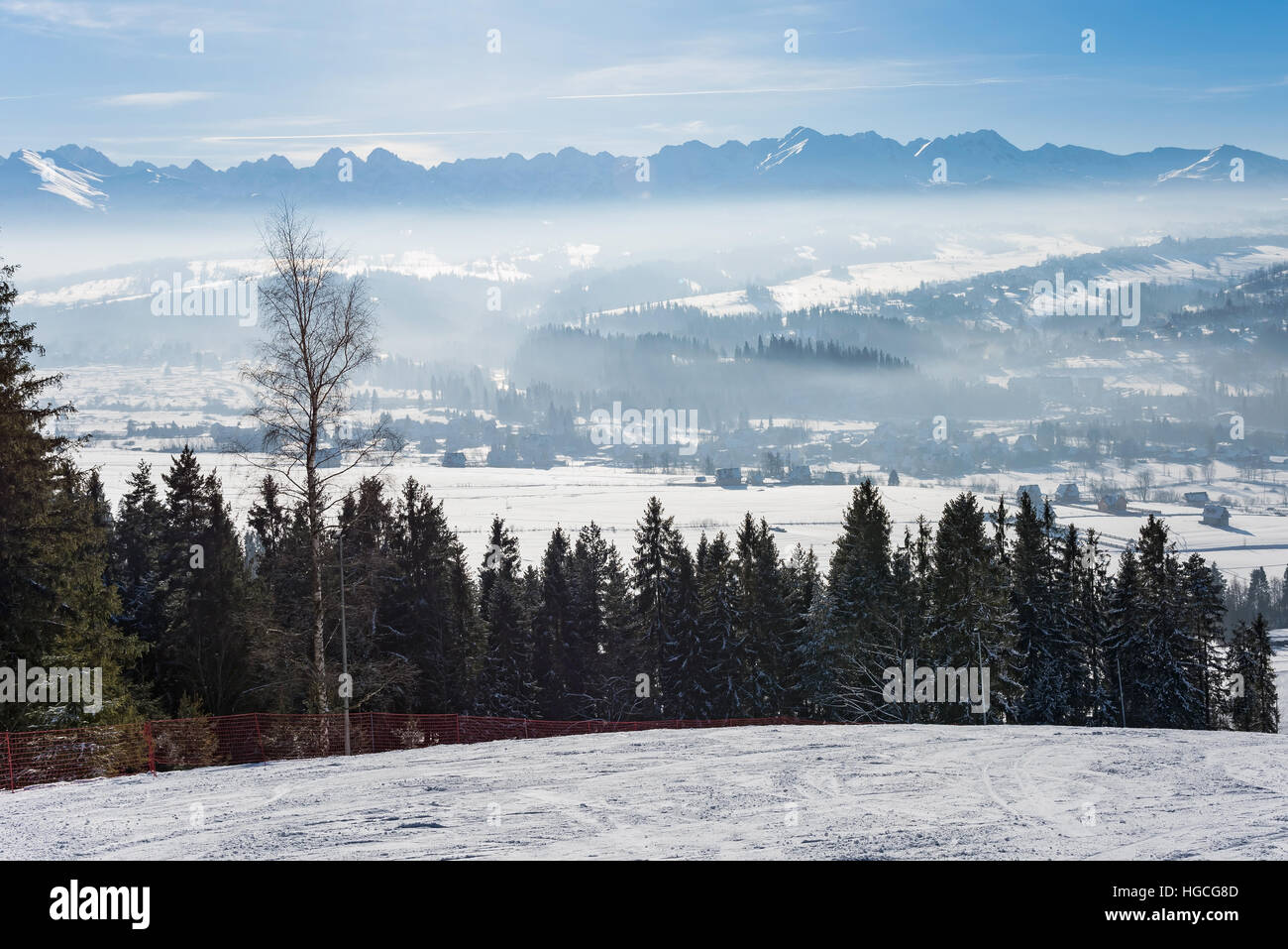 Winter landscape of Tatra Mountains. View from the summit of Czarna ...