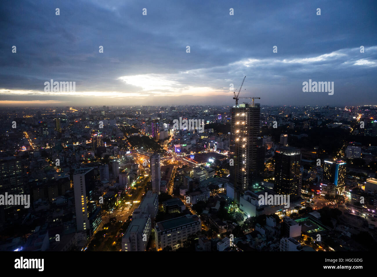 Vietnam skyline and cranes hi-res stock photography and images - Alamy
