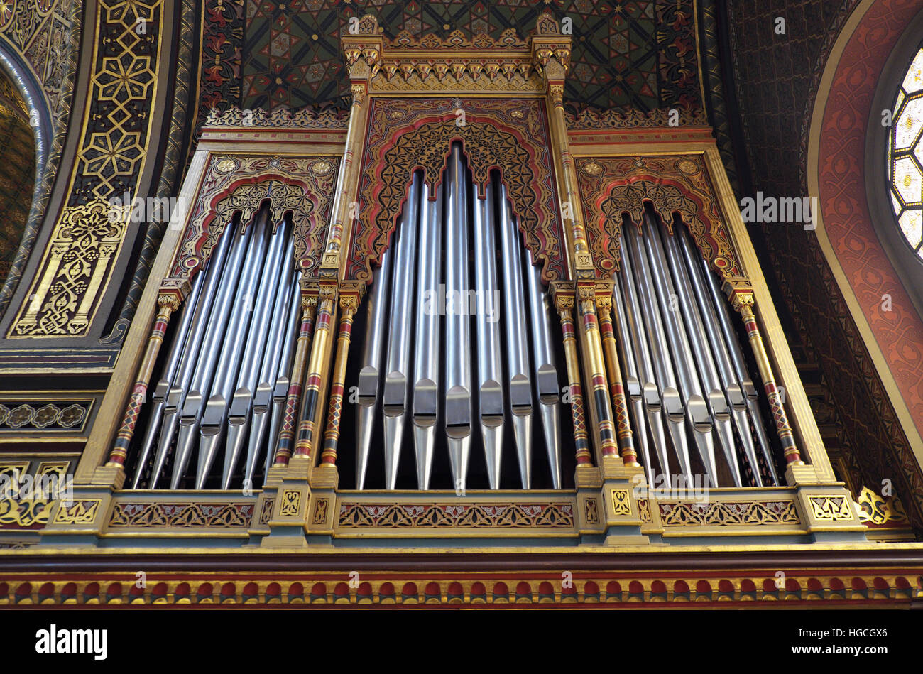 Organ in Spanish Synagogue, Prague Stock Photo - Alamy