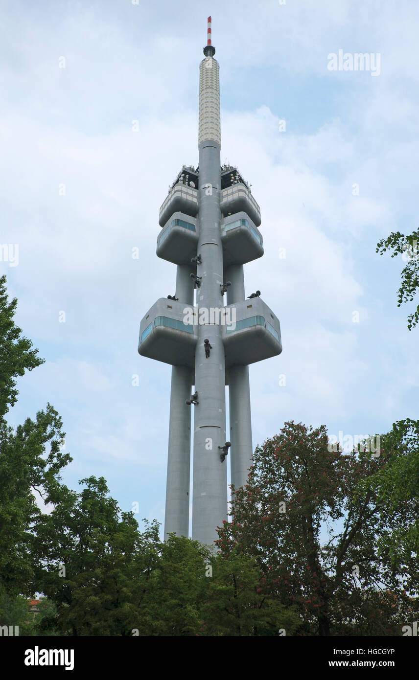 Zizkov Television Tower, Prague Stock Photo - Alamy