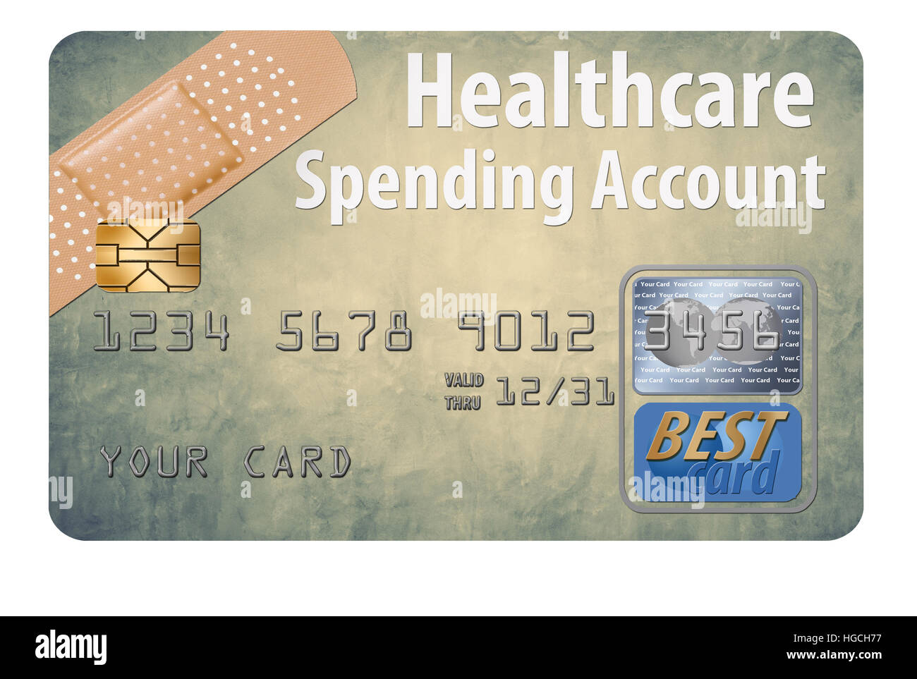 Healthcare Spending Account credit card is shown isolated on a white ...