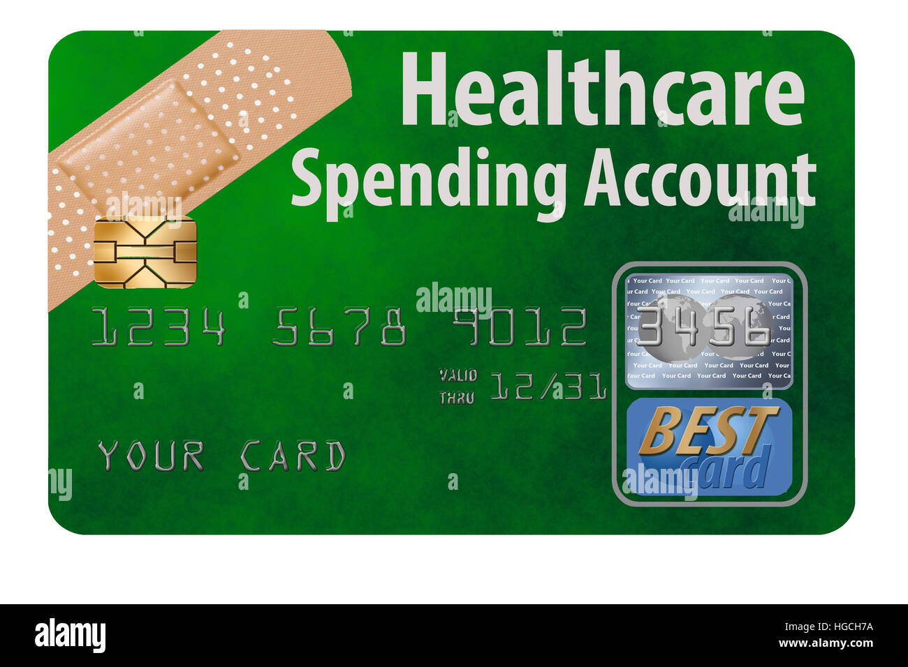 Healthcare Spending Account credit card is shown isolated on a white ...