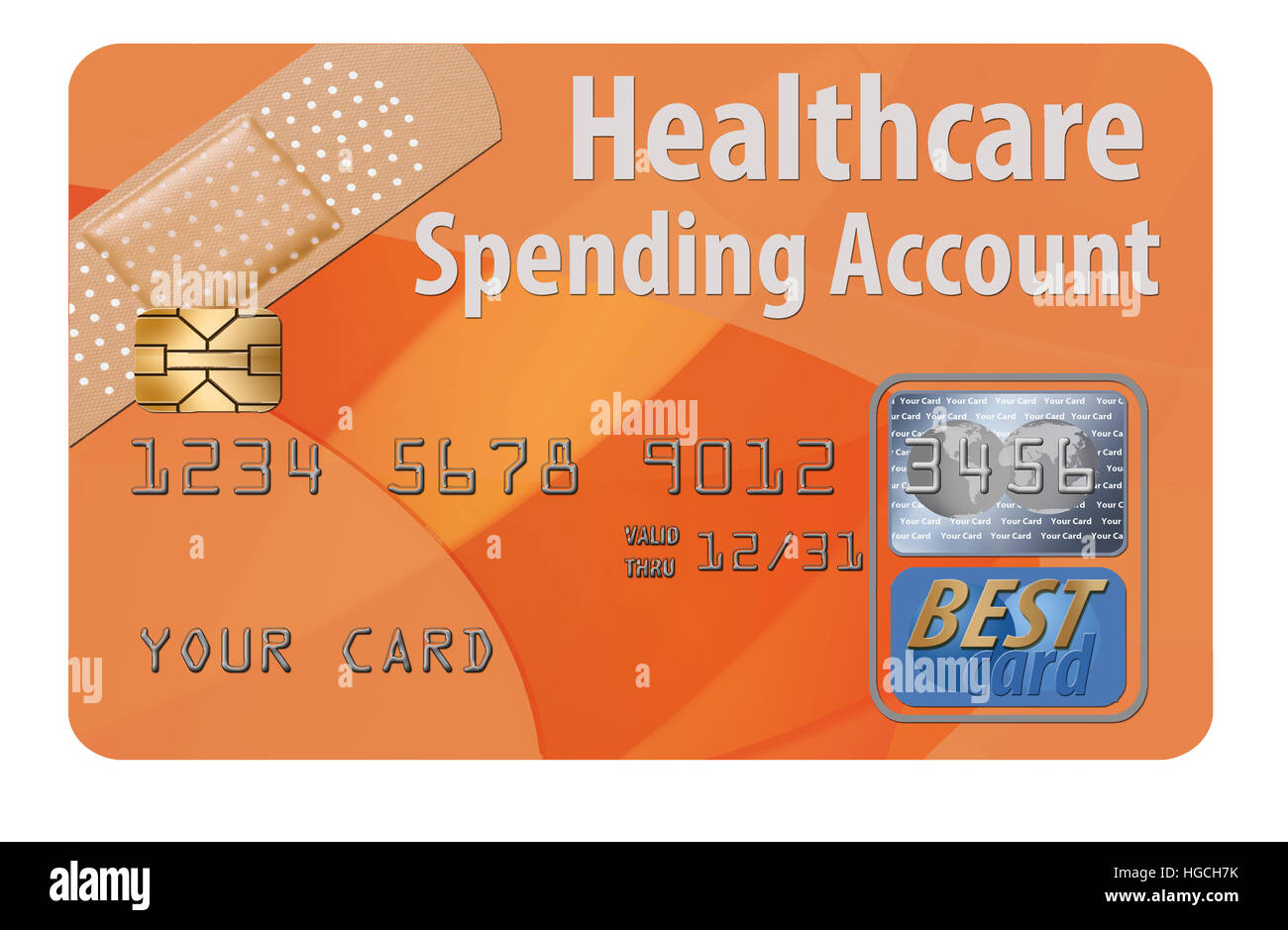 Healthcare Spending Account credit card is shown isolated on a white ...