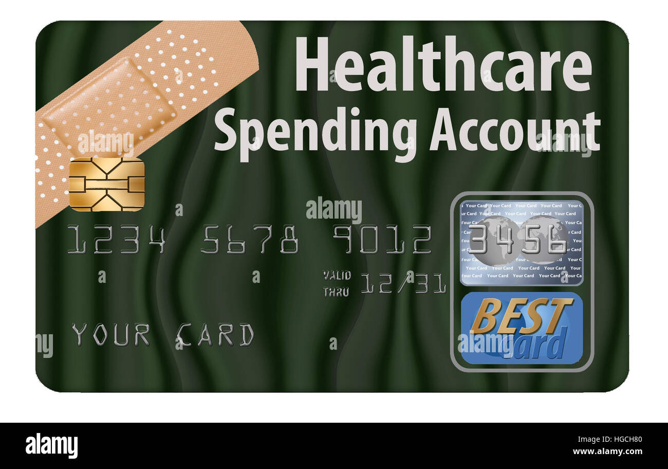 Healthcare Spending Account credit card is shown isolated on a white ...
