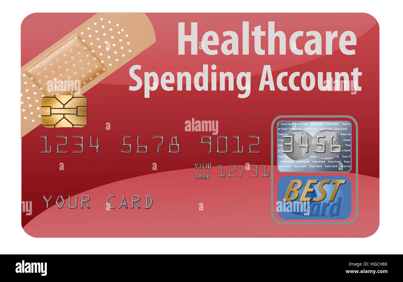Healthcare Spending Account credit card is shown isolated on a white ...