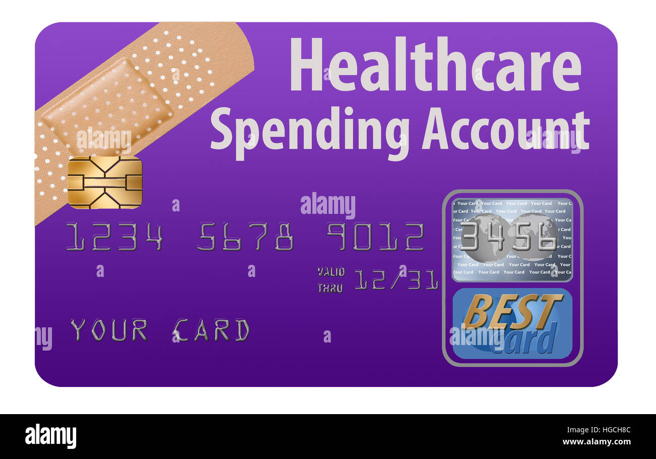 Healthcare Spending Account credit card is shown isolated on a white ...