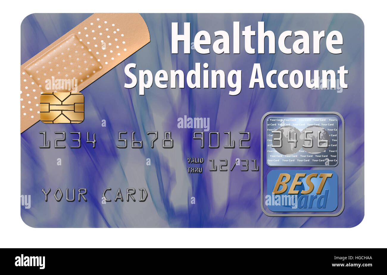Healthcare Spending Account credit card is shown isolated on a white ...