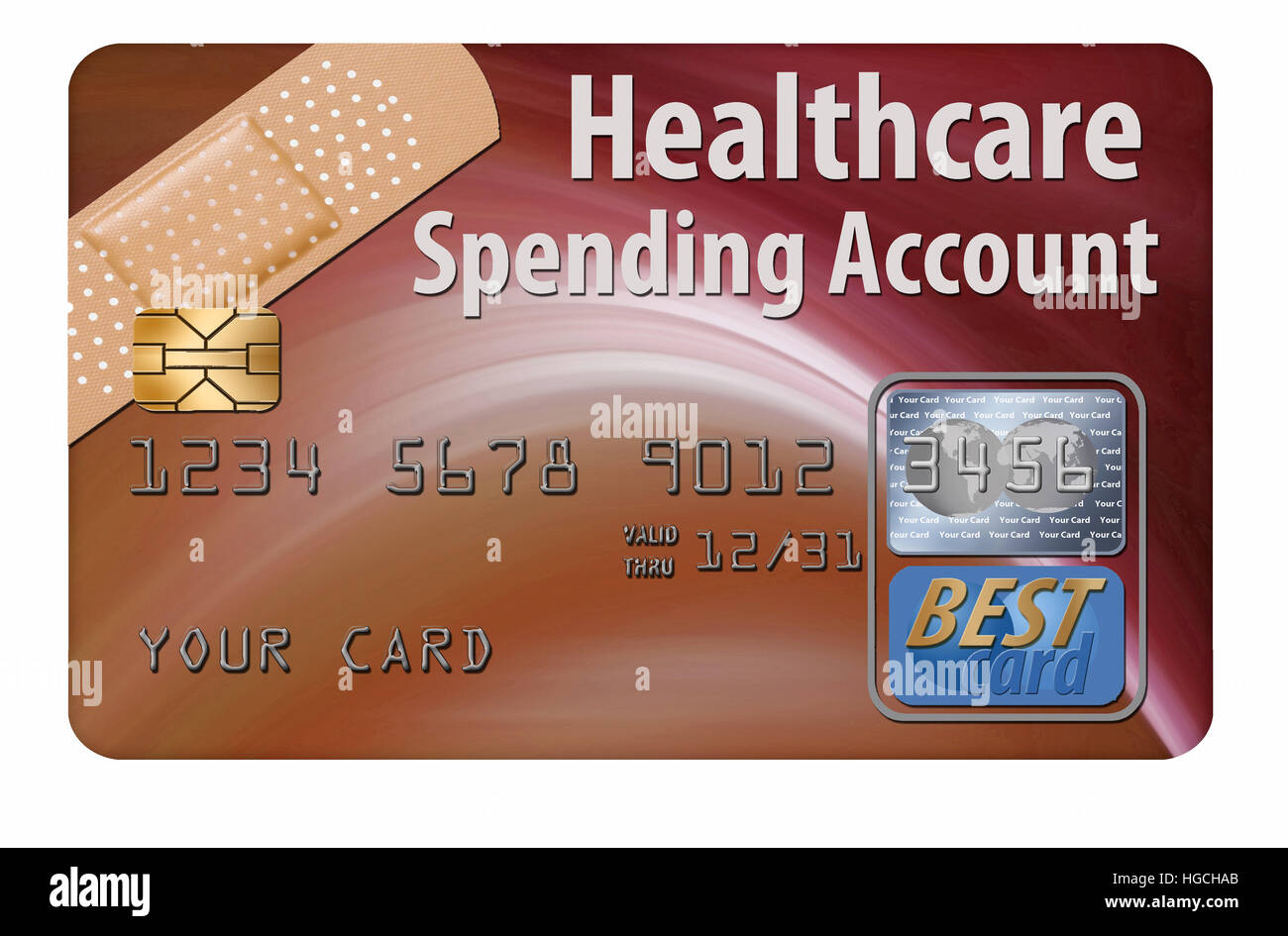 Healthcare Spending Account credit card is shown isolated on a white ...