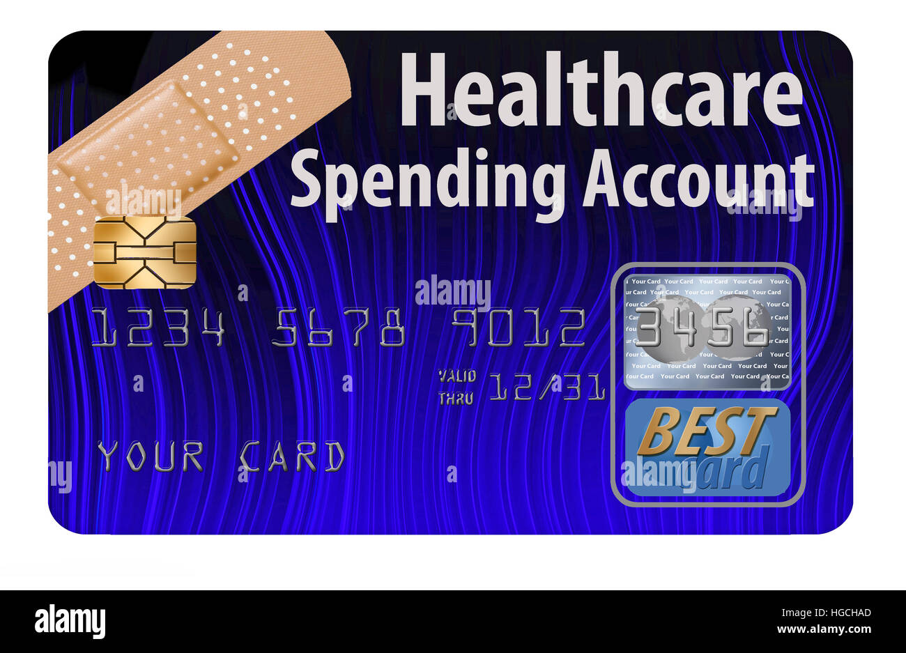 Healthcare Spending Account credit card is shown isolated on a white ...