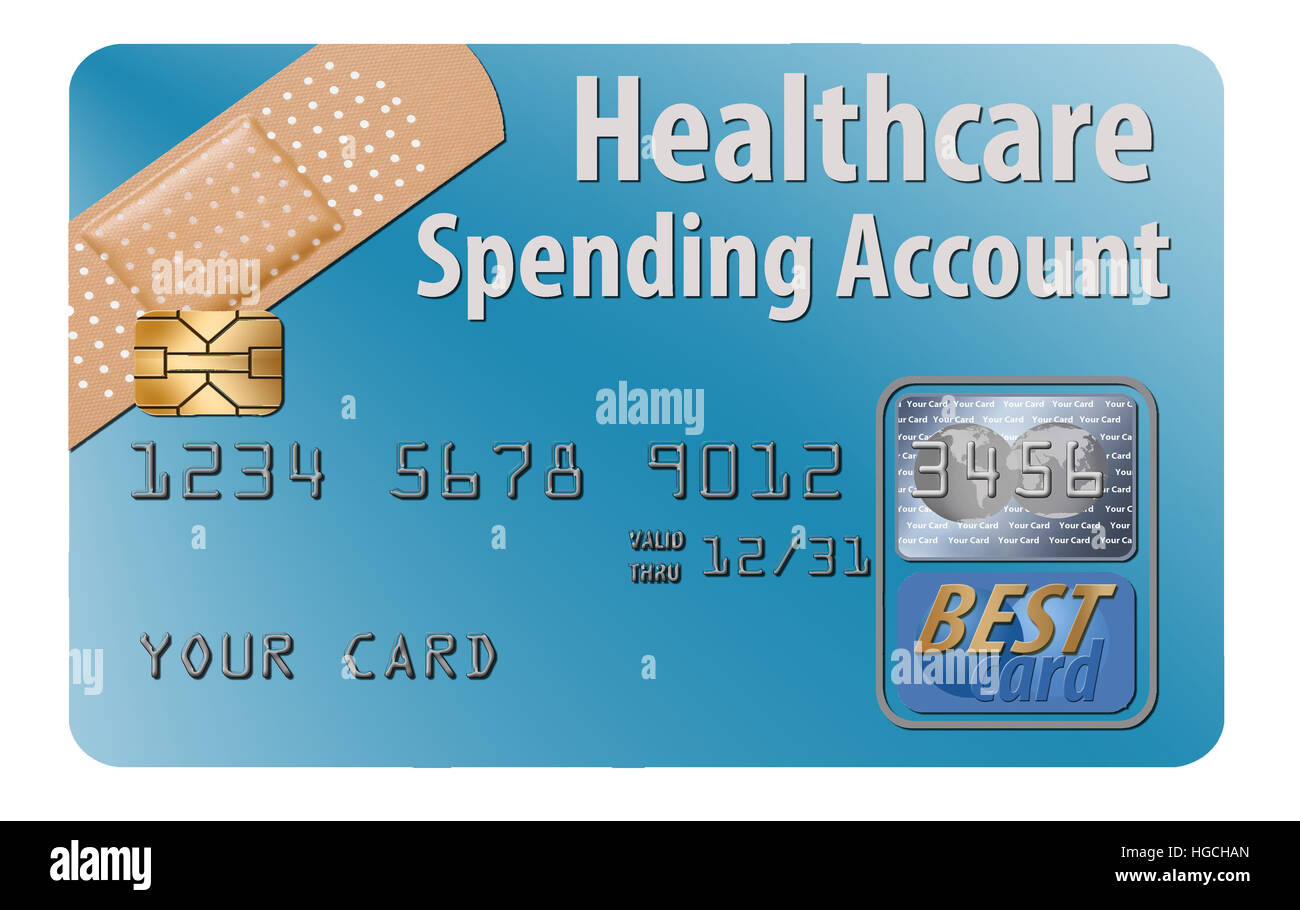 Healthcare Spending Account credit card is shown isolated on a white ...