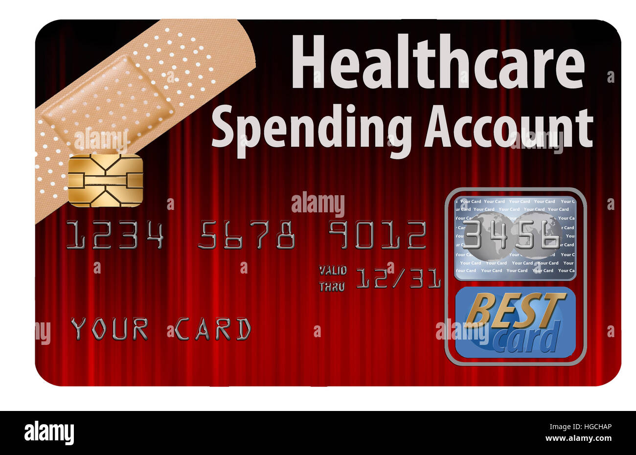 Healthcare Spending Account credit card is shown isolated on a white ...
