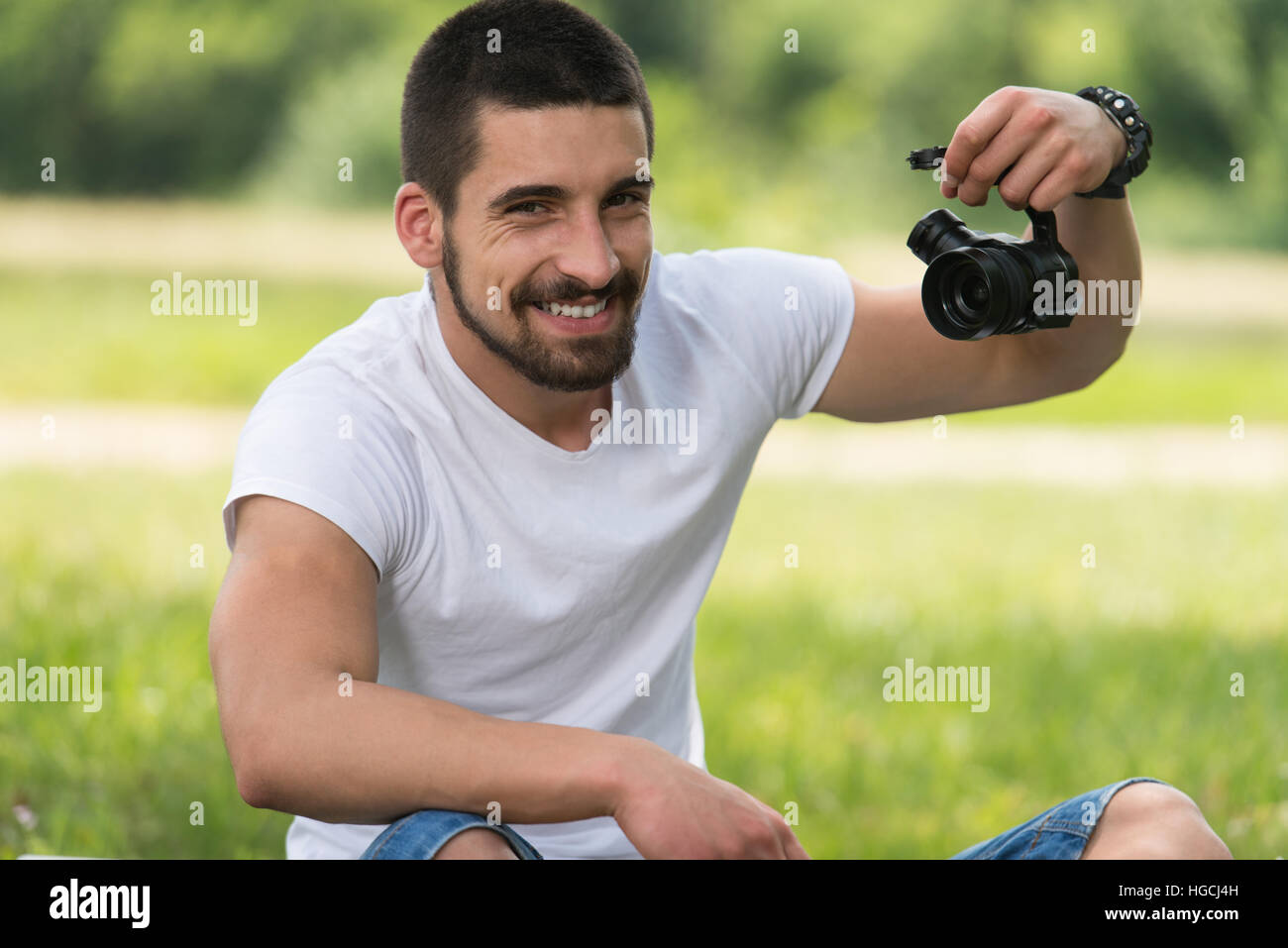 Closeup of Young Engineer Man Checking the Camera from a Drone With ...
