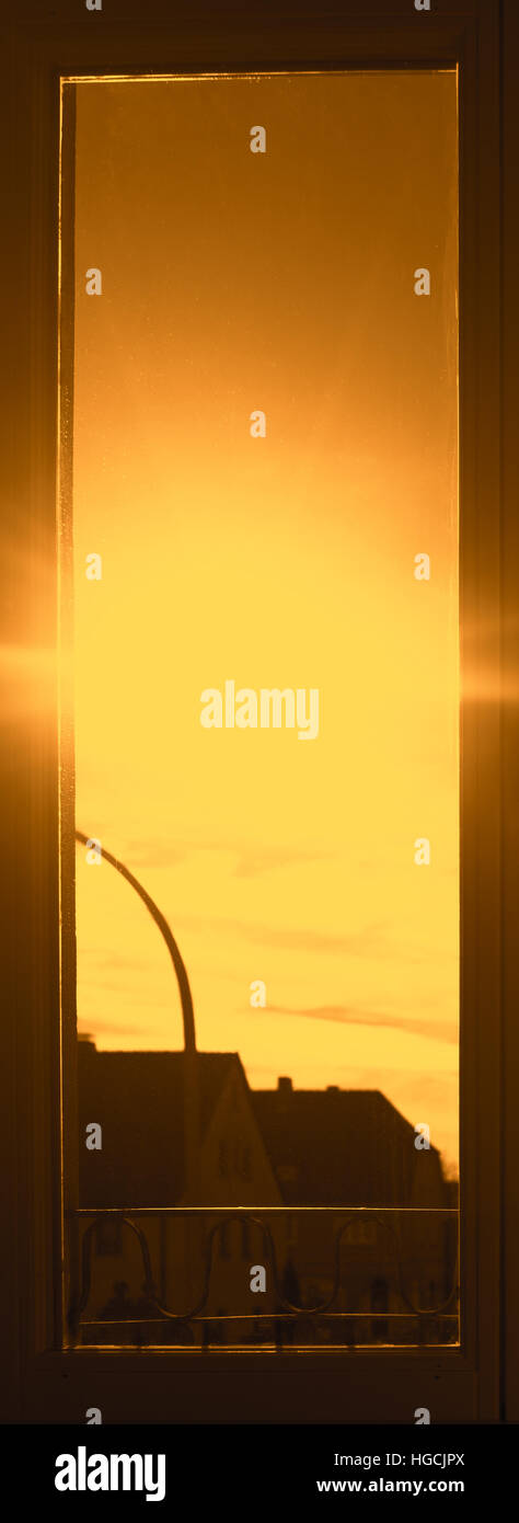 Golden and sunny window view Stock Photo - Alamy