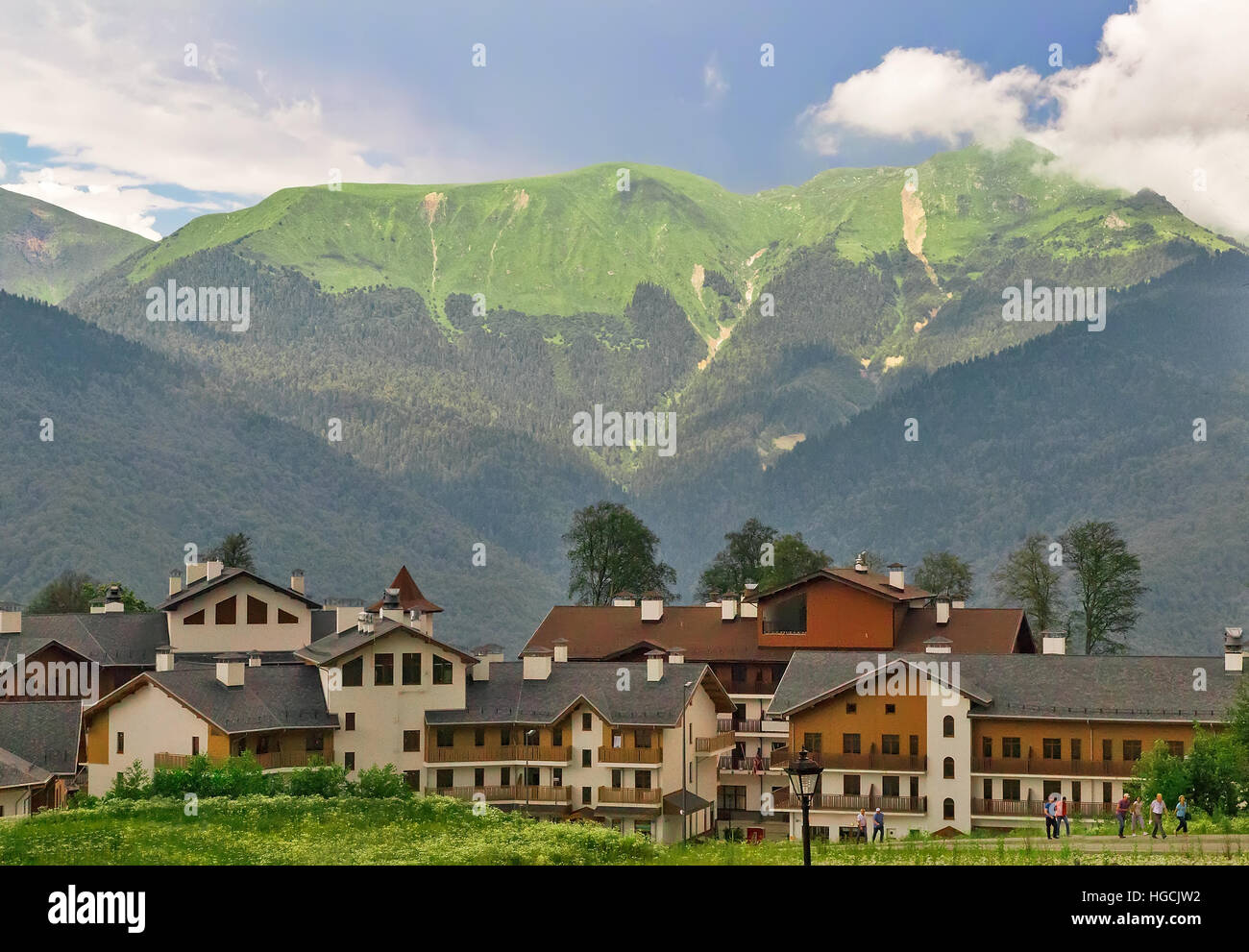 Mountain resort: beautiful multi-storey building, the comfortable hotel ...