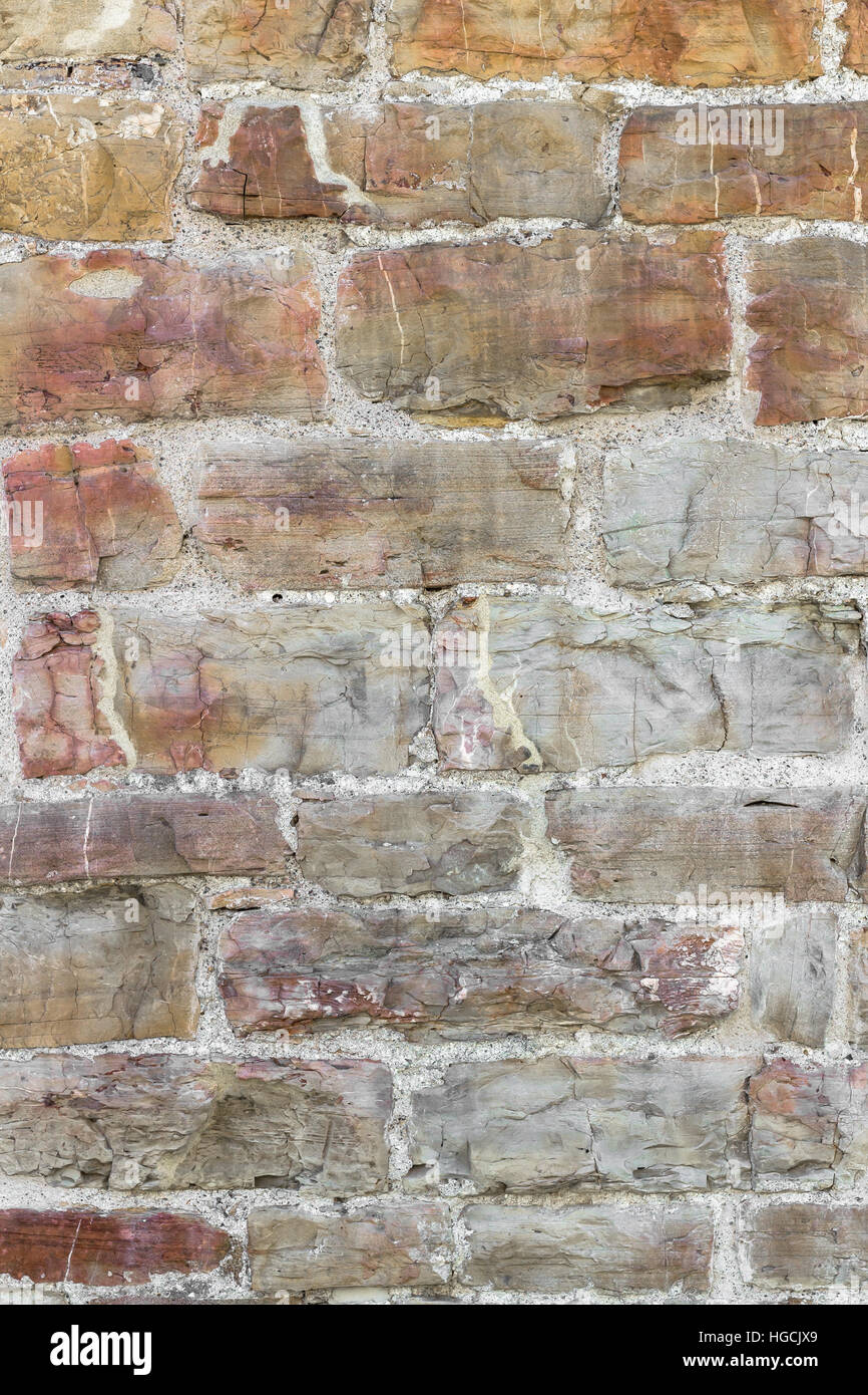 Stone wall pattern. Close up of big concrete bricks outside Stock Photo ...