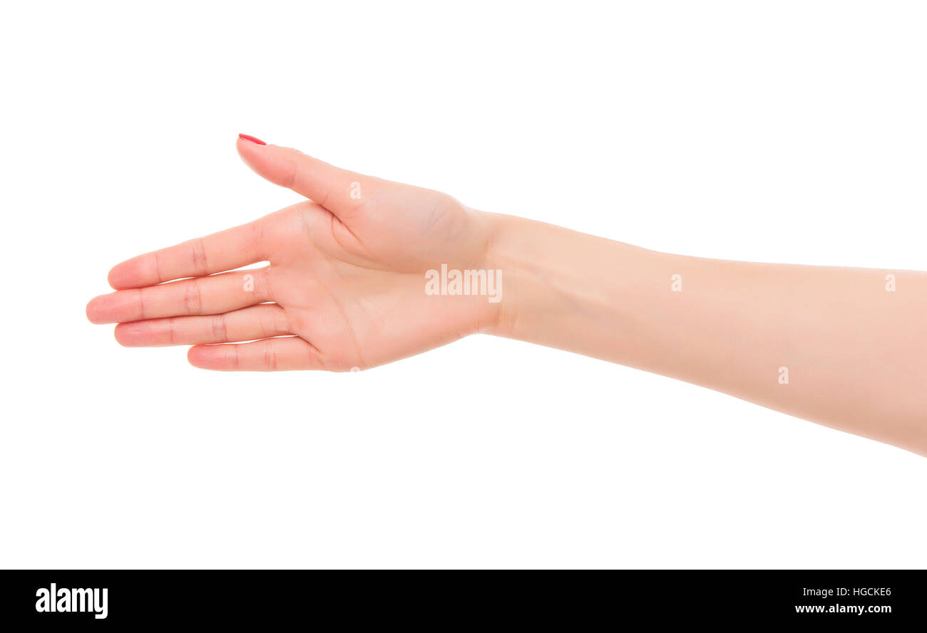 Female hand greeting Stock Photo - Alamy