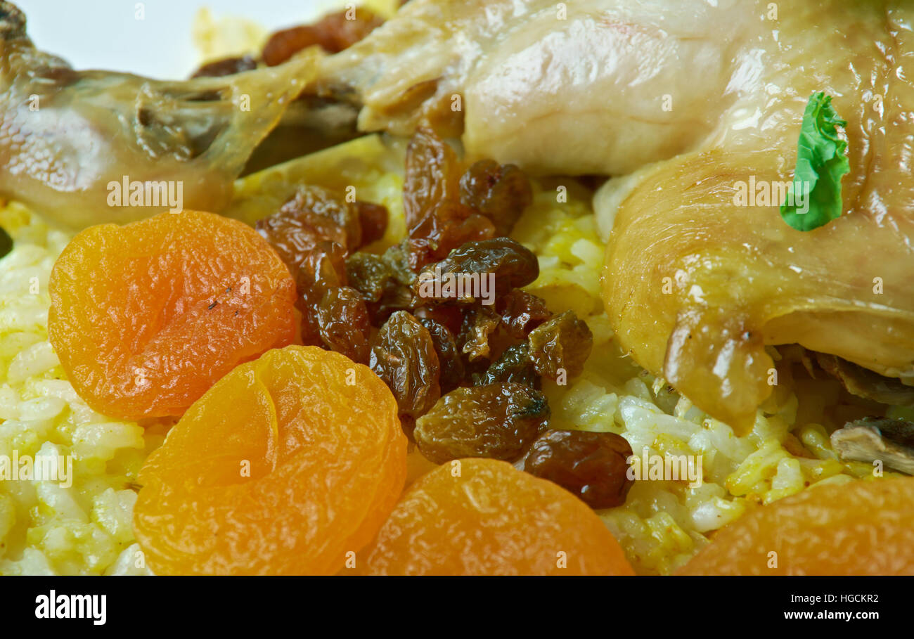 Toyug plov - Pilaf with chicken and vegetables.Azerbaijani cuisine ...