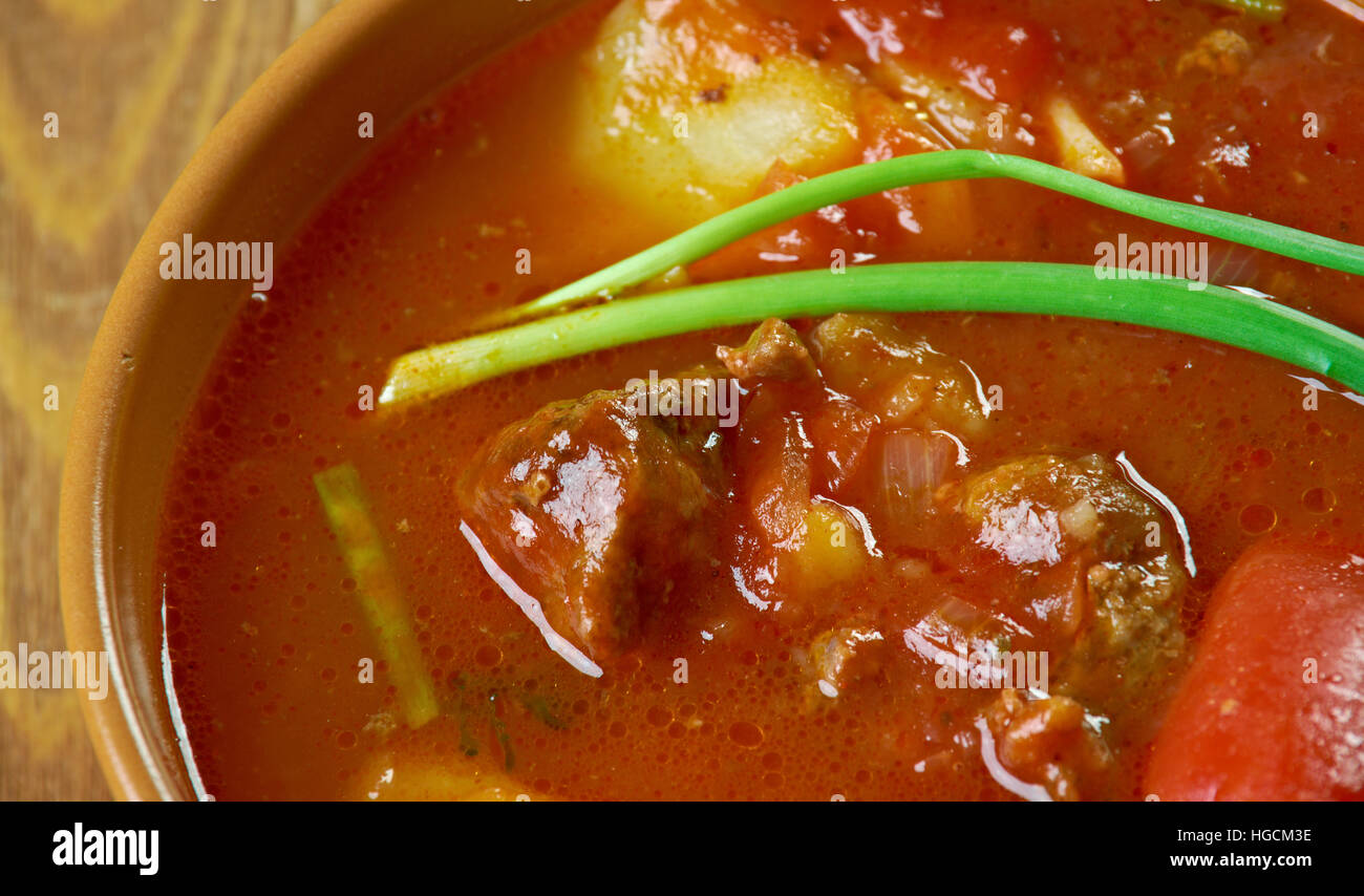 Traditional hungarian dish bogracs goulash hi-res stock photography and ...
