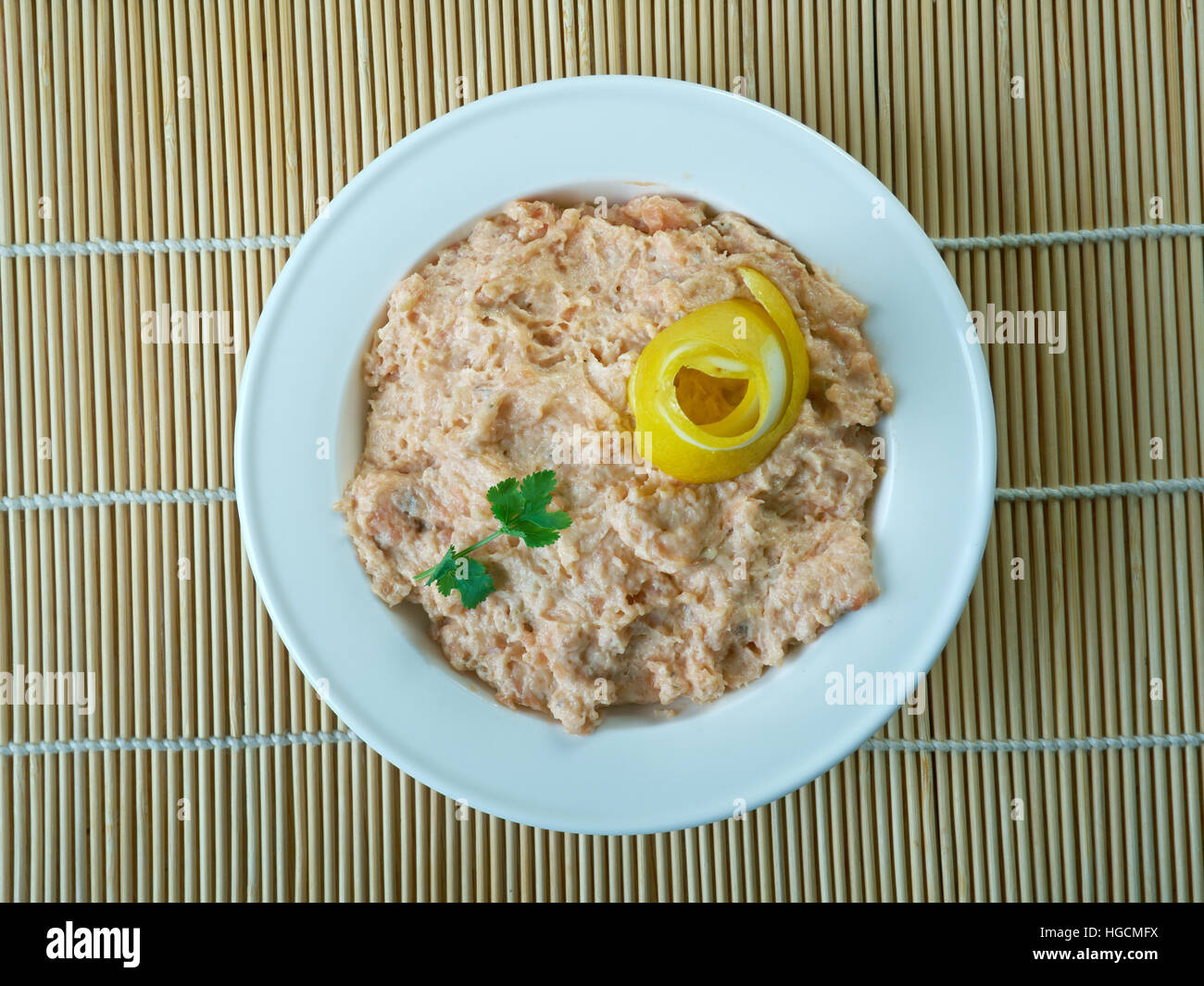 Smoked Trout Pate close up Stock Photo - Alamy