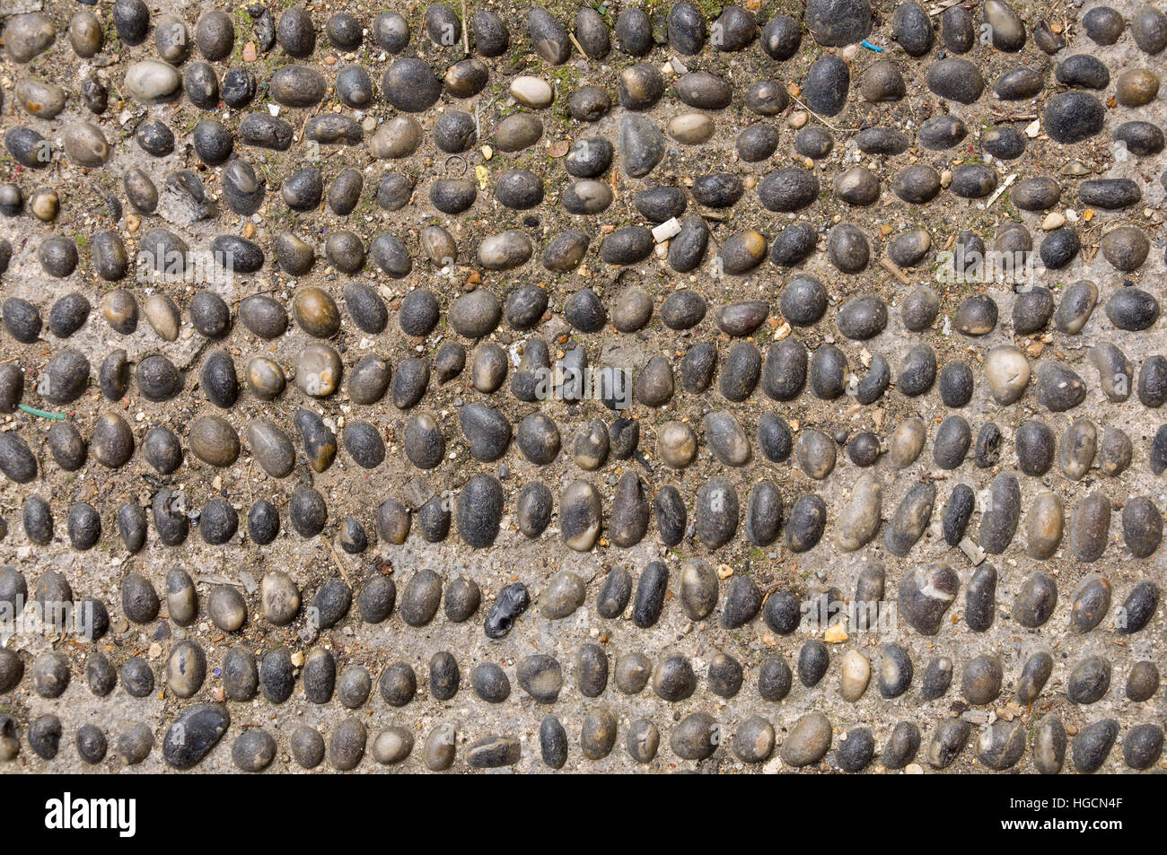 Cobbles set in concrete Stock Photo - Alamy