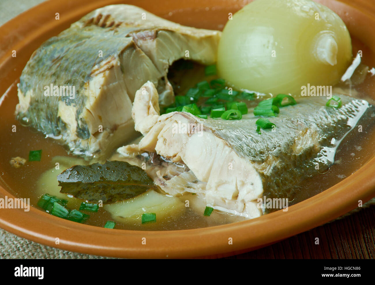 Siberian fish soup of omul (Coregonus autumnalis Stock Photo - Alamy