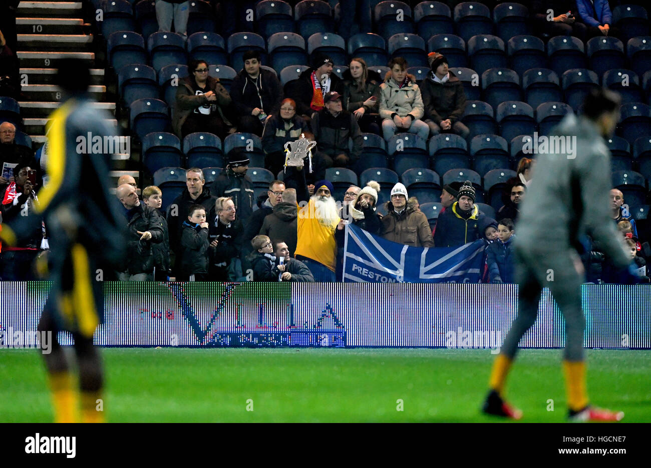 Preston North End fans in the stands during the Emirates FA Cup, Third ...