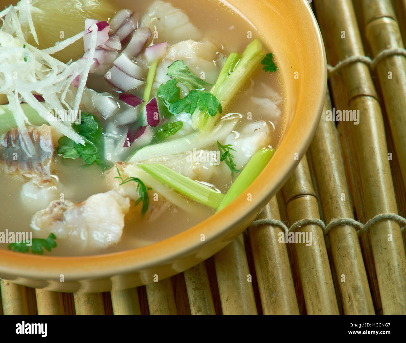 Tekwan fish soup typical of Palembang, Indonesia Stock Photo - Alamy