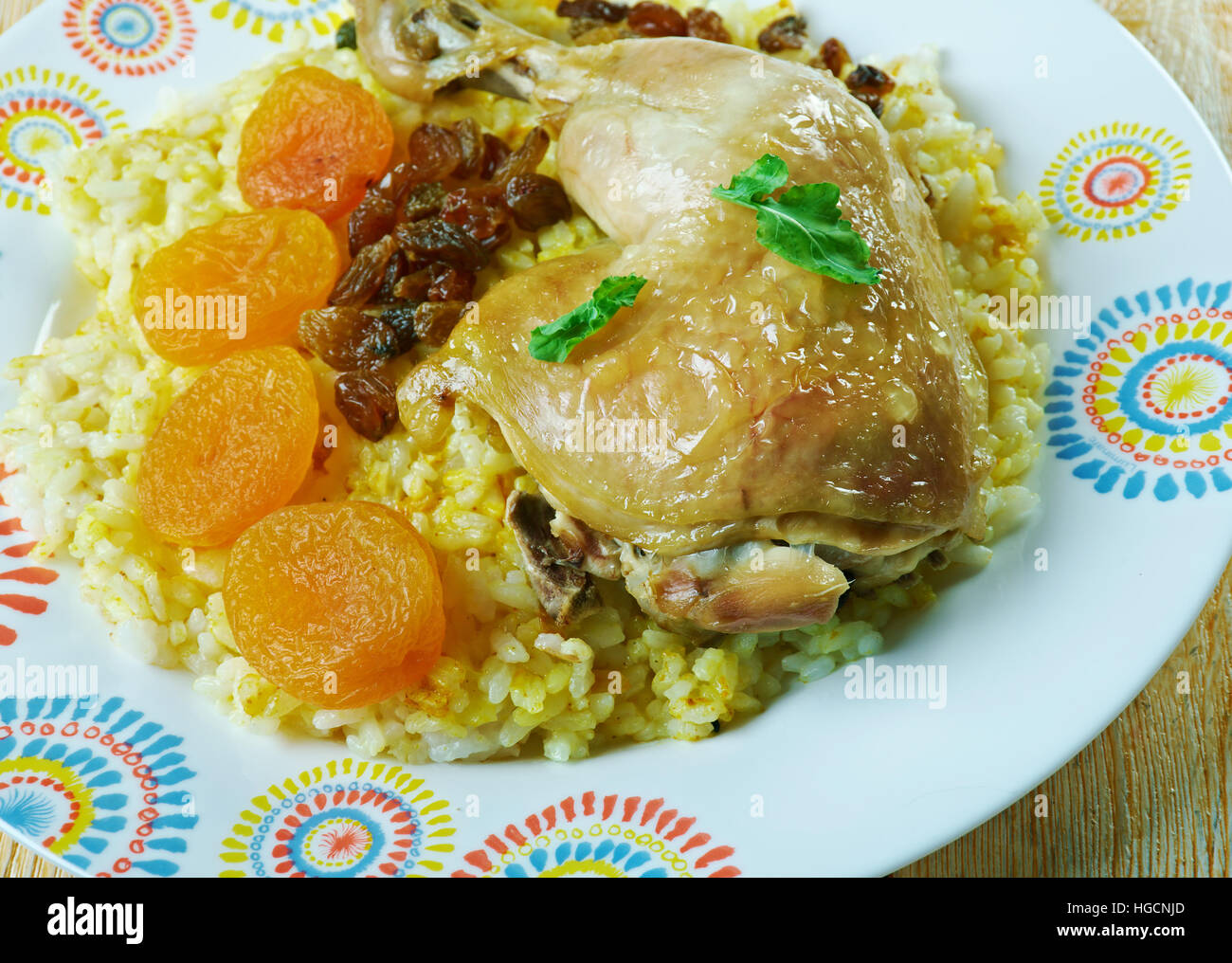 Toyug plov - Pilaf with chicken and vegetables.Azerbaijani cuisine ...