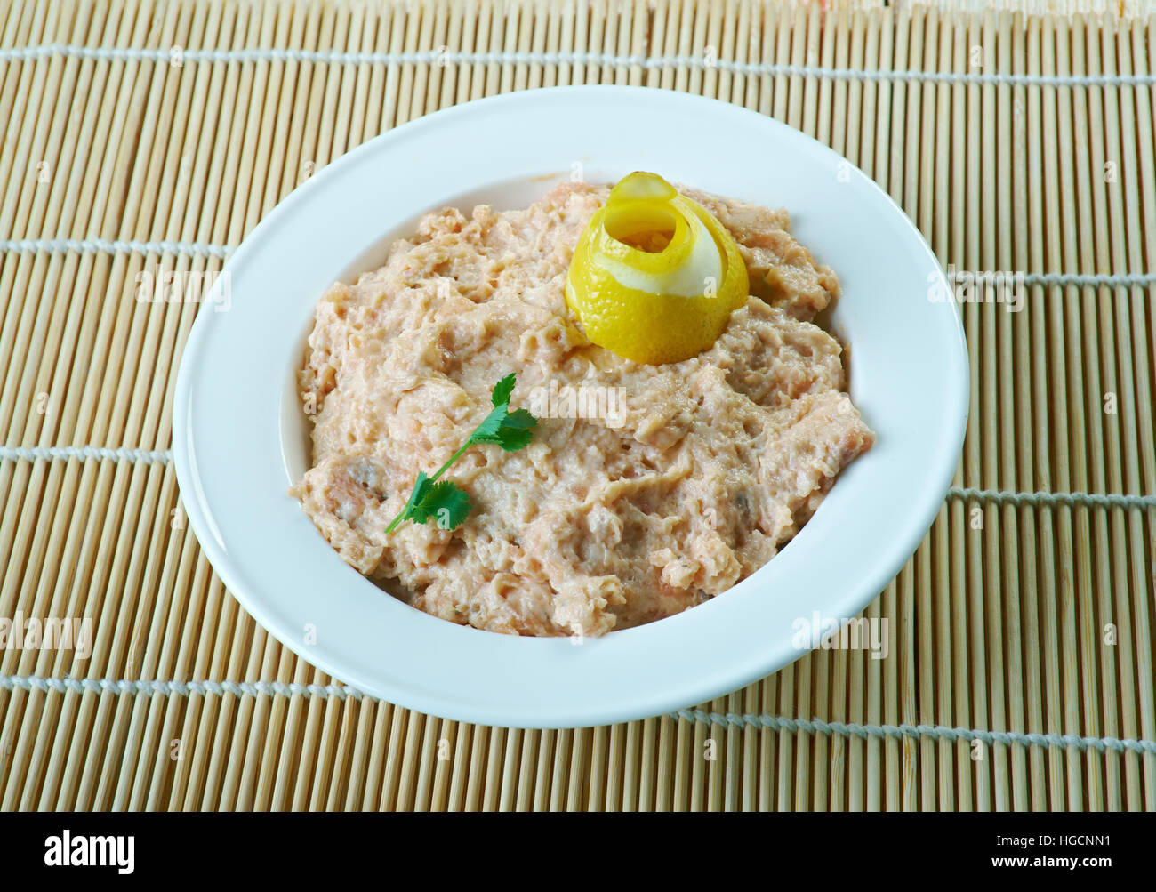 Smoked Trout Pate close up Stock Photo - Alamy