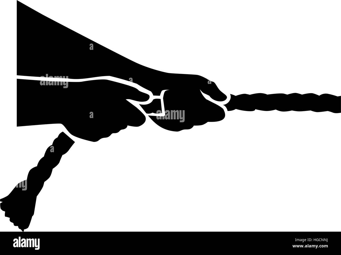 Tug of war - hands pull rope Stock Vector Image & Art - Alamy