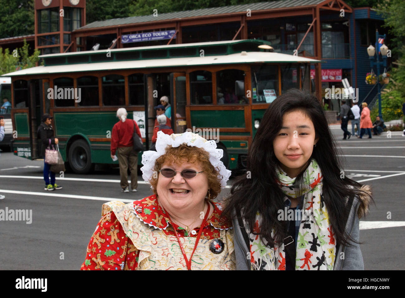 Dressed as Indians to take the photo. Juneau, Alaska. USA. Antique ...
