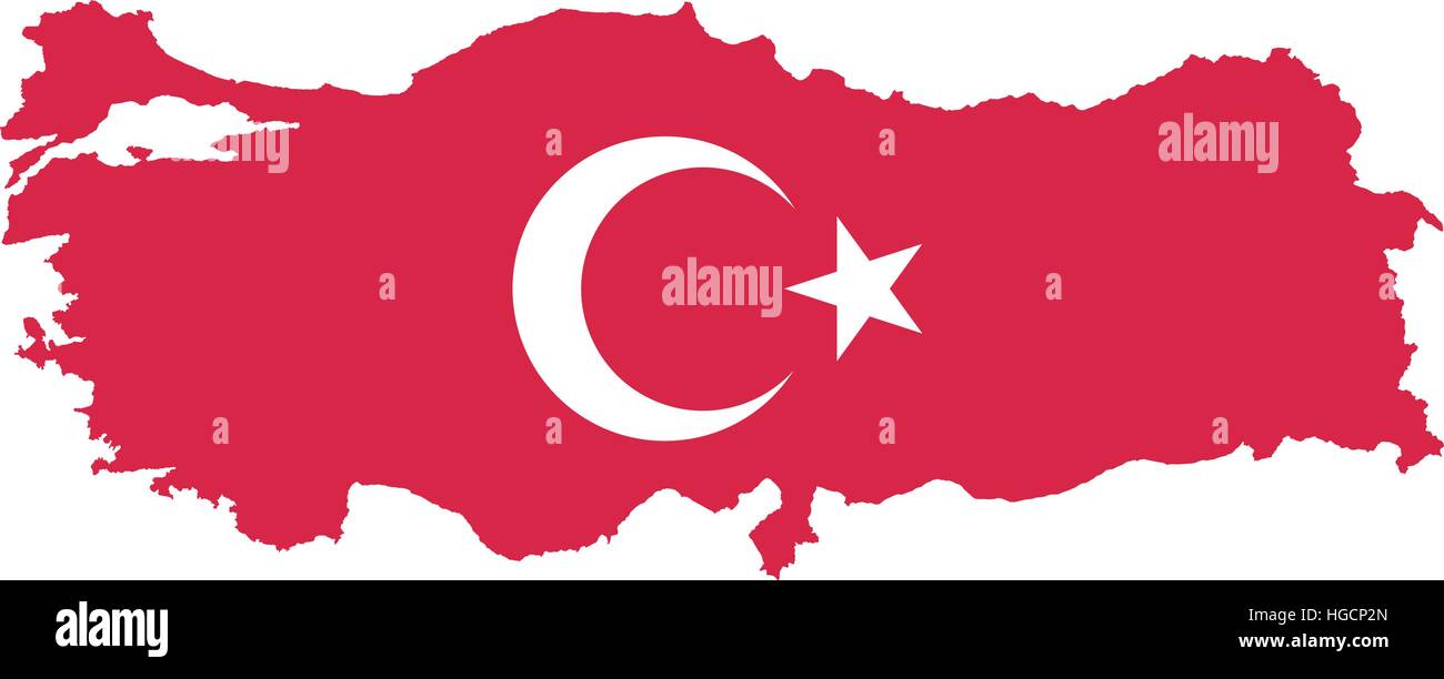 Turkey map with flag with two colors Stock Vector Image & Art - Alamy