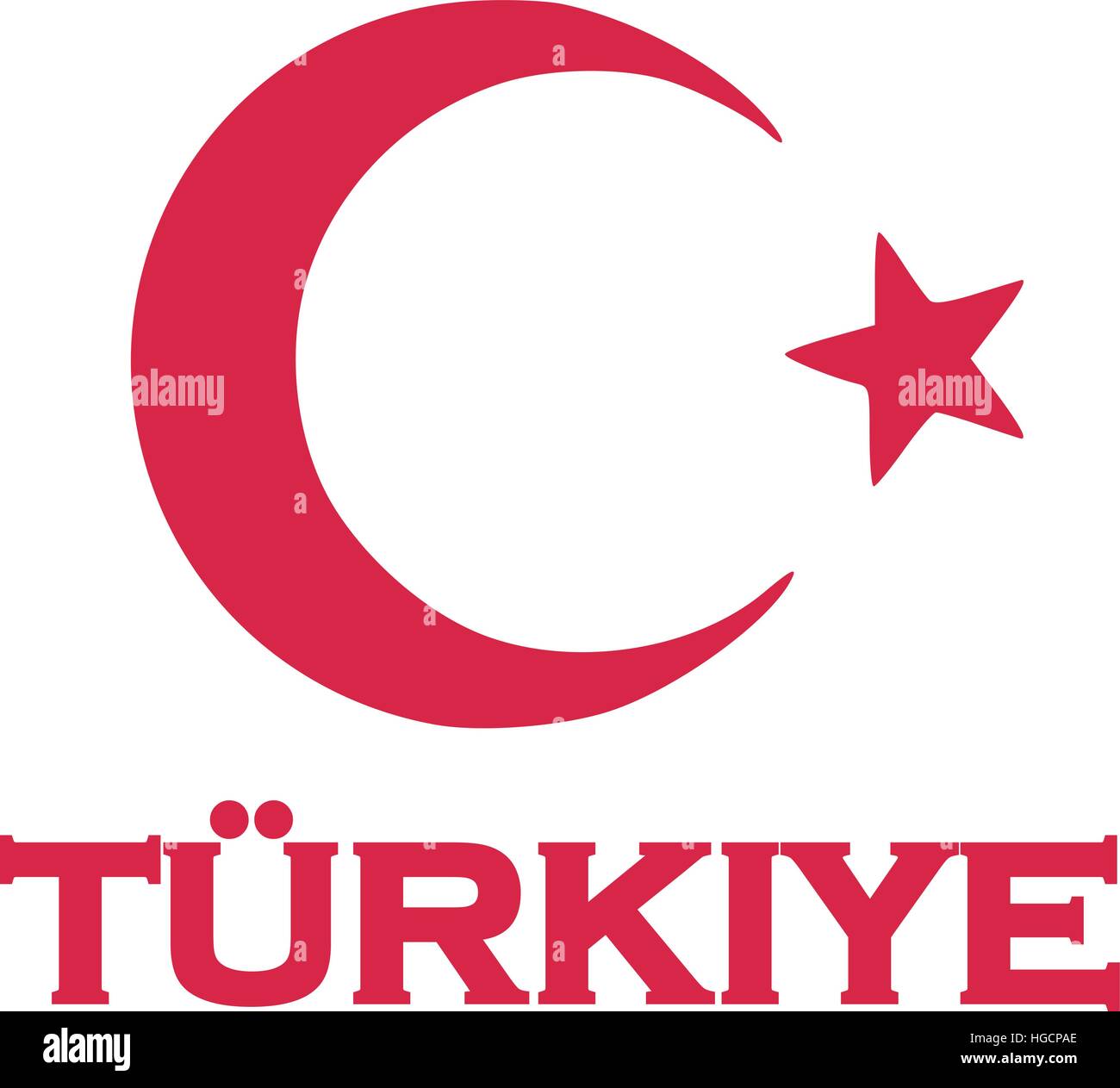 Türkiye with moon and star Stock Vector Image & Art - Alamy